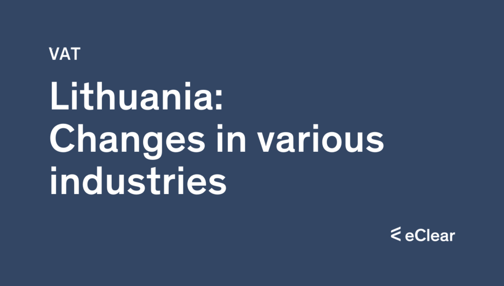 Lithuanian Government Announces VAT Rate Cuts - eClear AG