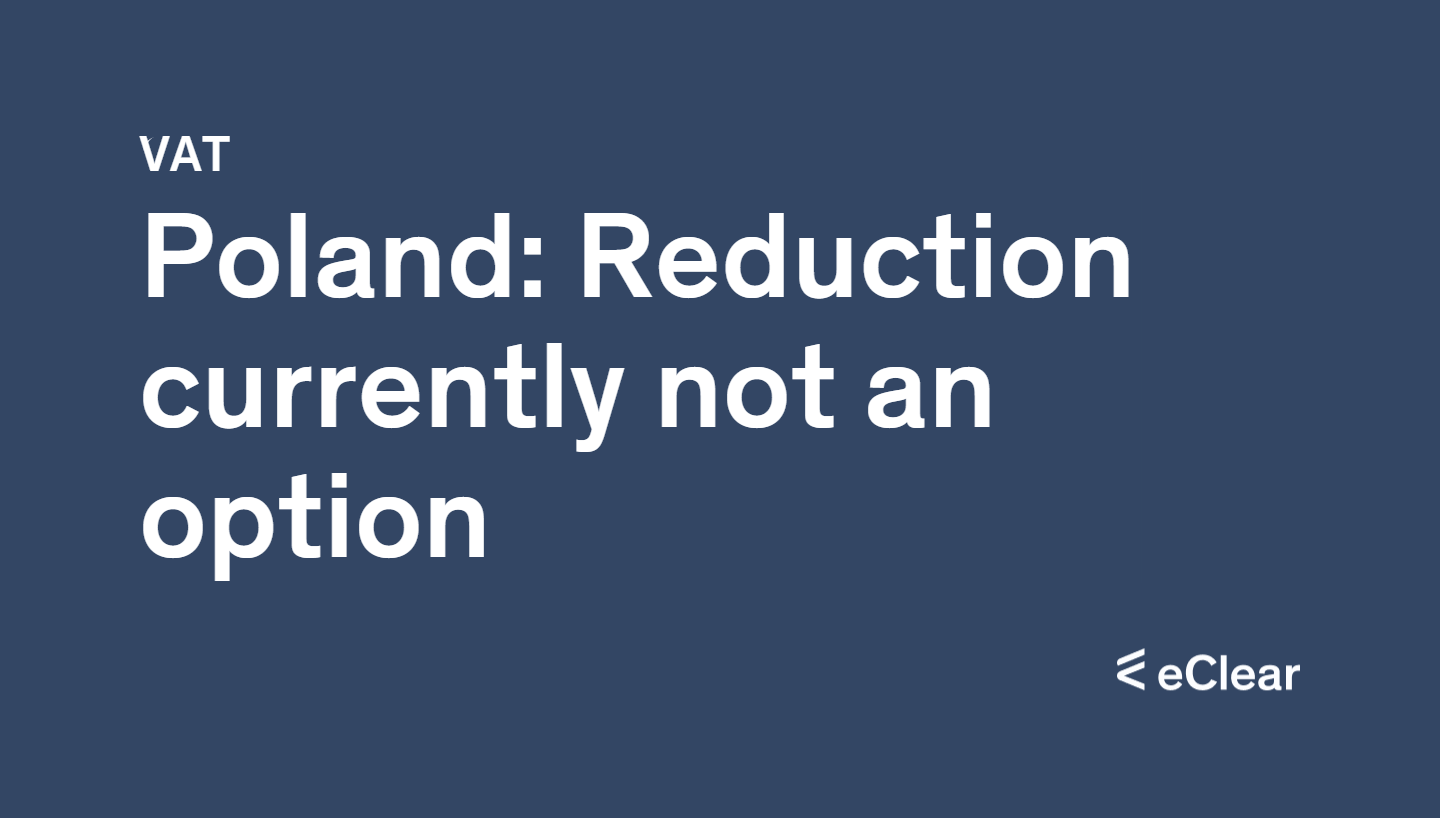 Fuels in Poland – return to regular VAT rates - eClear AG