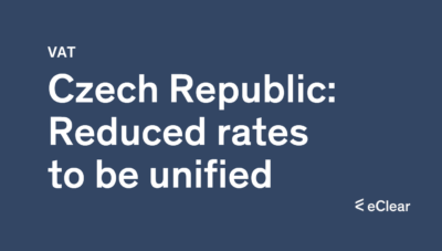 Proposed consolidation of VAT rates in the Czech Republic - eClear AG